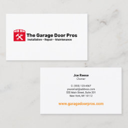 Garage Door Installer and Repair Business Card | Zazzle