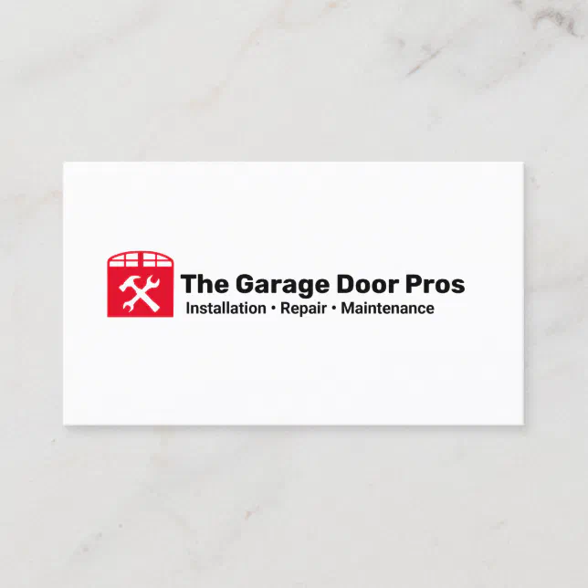 Garage Door Installer and Repair Business Card | Zazzle