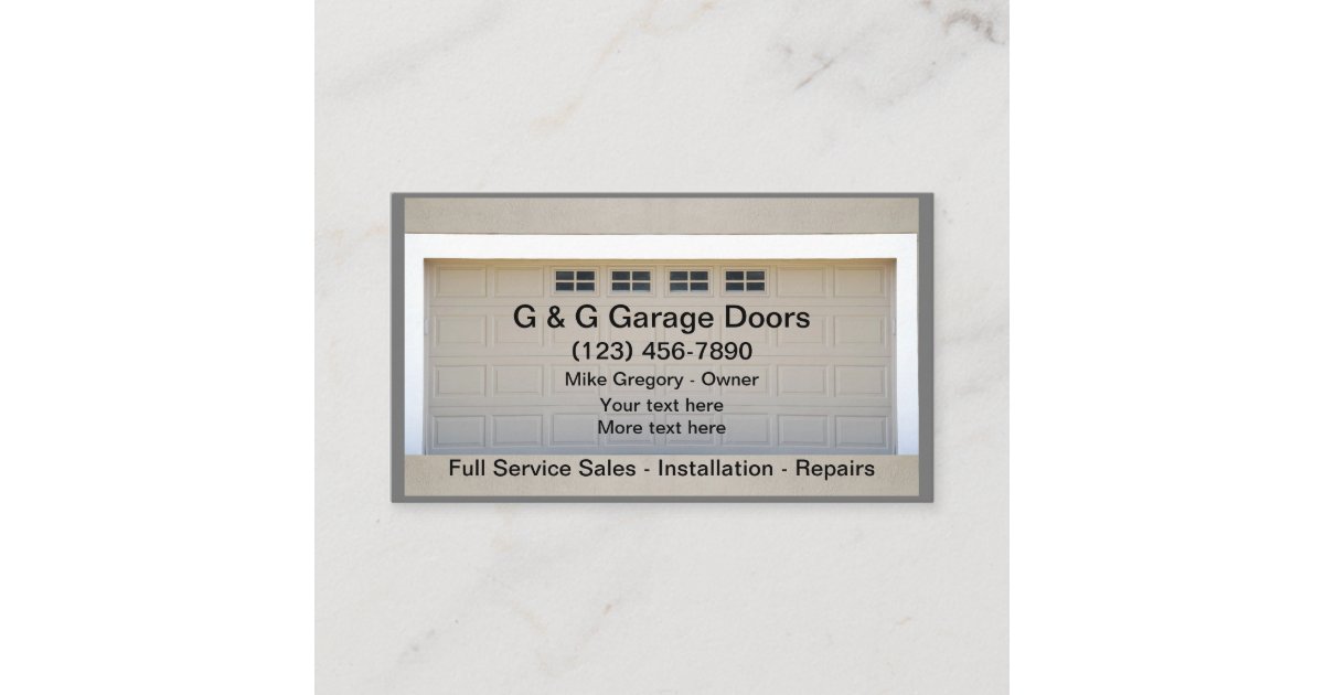 Garage Door Repair Services Business Card | Zazzle