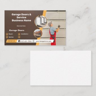 Garage Door Sales And Service Business Card | Zazzle
