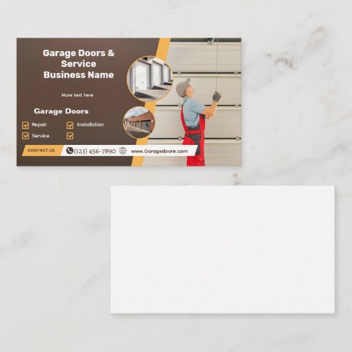 Garage Door Sales And Service Business Card | Zazzle