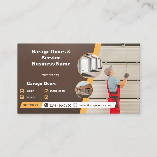 Garage Door Sales And Service Business Card | Zazzle