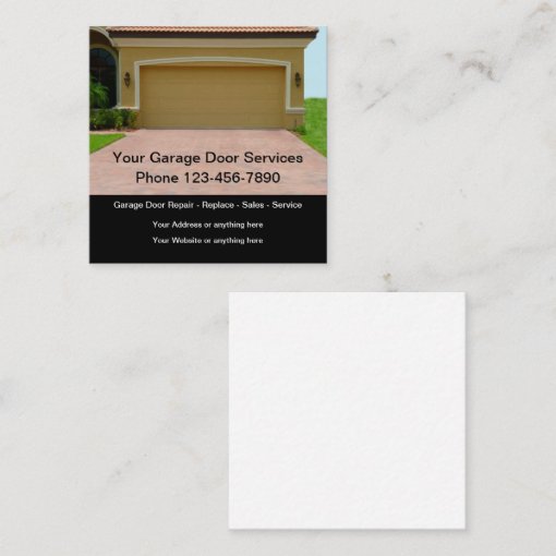 Garage Door Square Business Cards Template | Zazzle