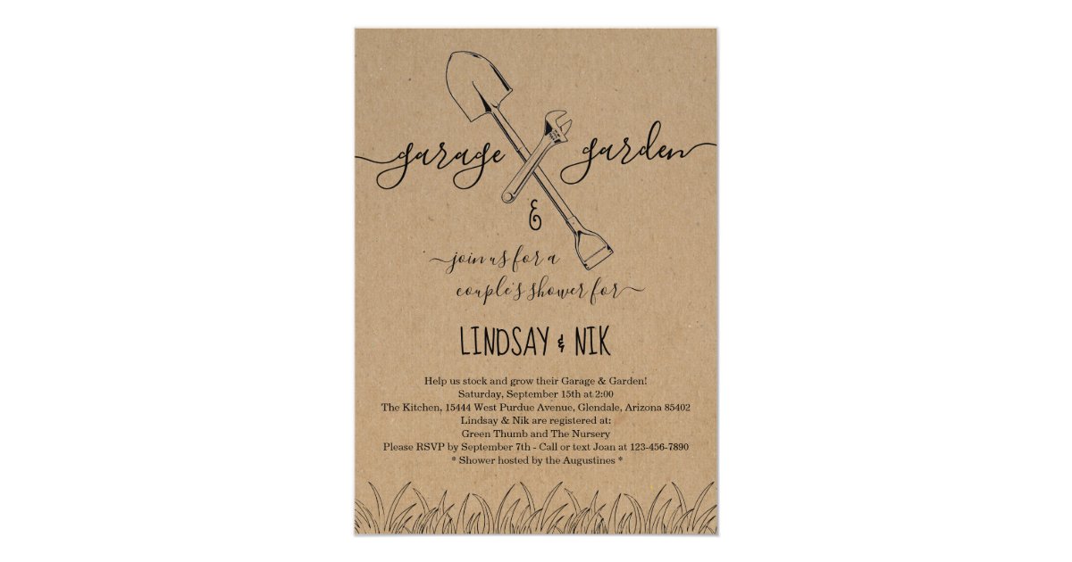 Garage & Garden Bridal / Couple's Shower Invitation | Zazzle.com