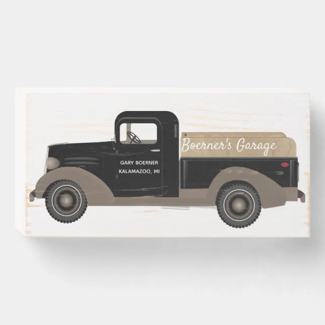 Garage Mechanic Man Cave Old Truck Wood Box Sign | Zazzle