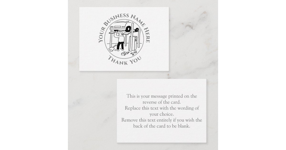 Garage Mechanic Thank You Note Card | Zazzle