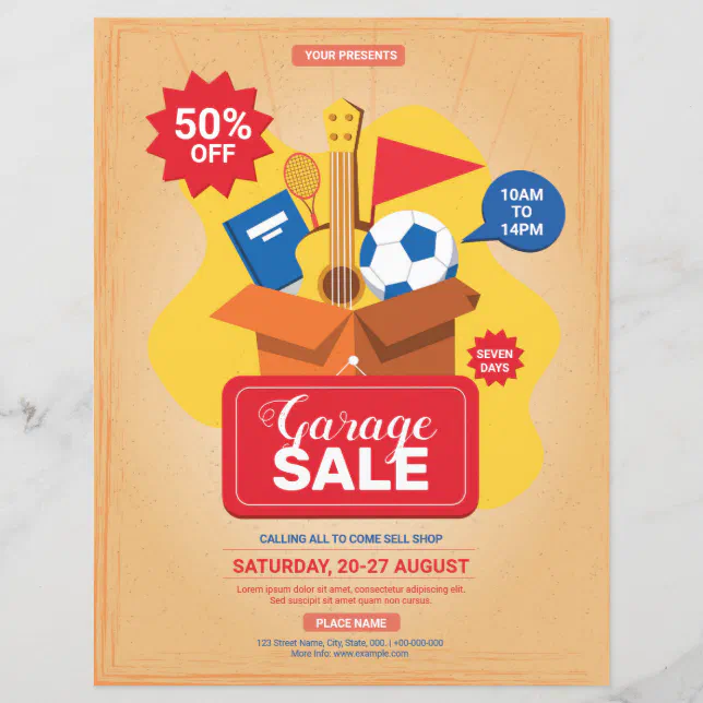 Garage Sale Flyer Template | Zazzle