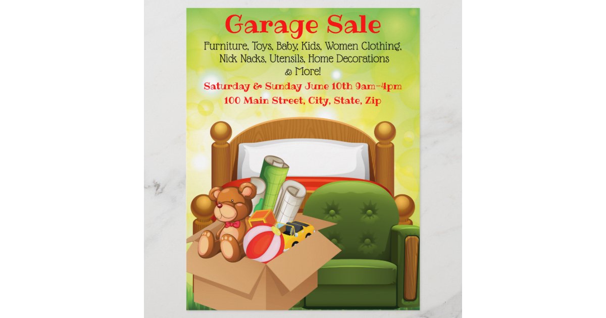 Garage Sale Promotional Flyer | Zazzle