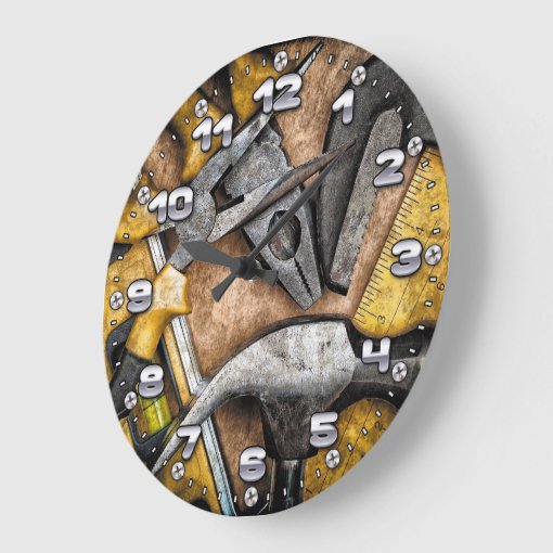 Garage Tools Man Cave Wall Clock | Zazzle