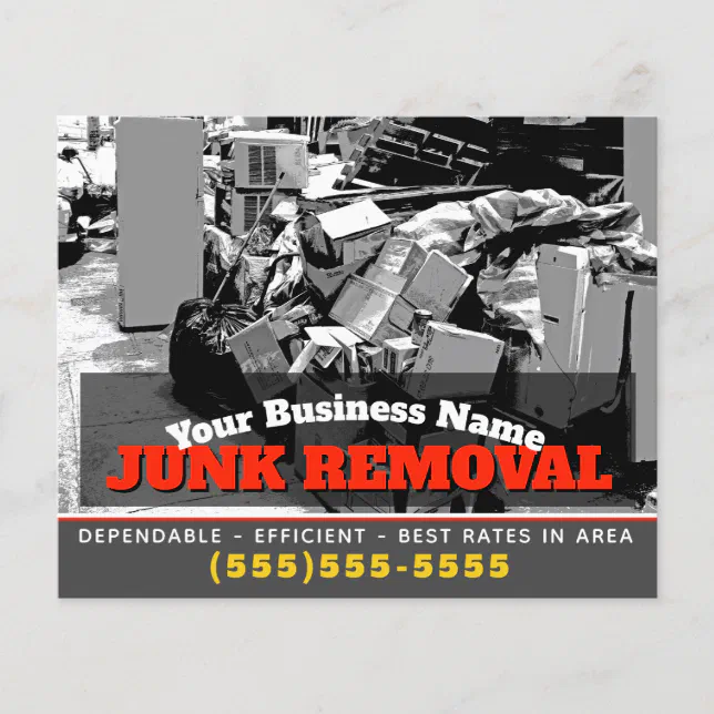 Garbage Hauling Junk Removal 4x5 Custom Marketing Flyer | Zazzle