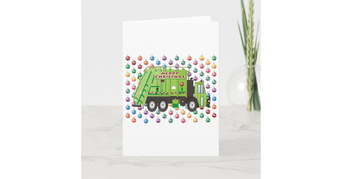 Garbage Truck Christmas Holiday Card | Zazzle