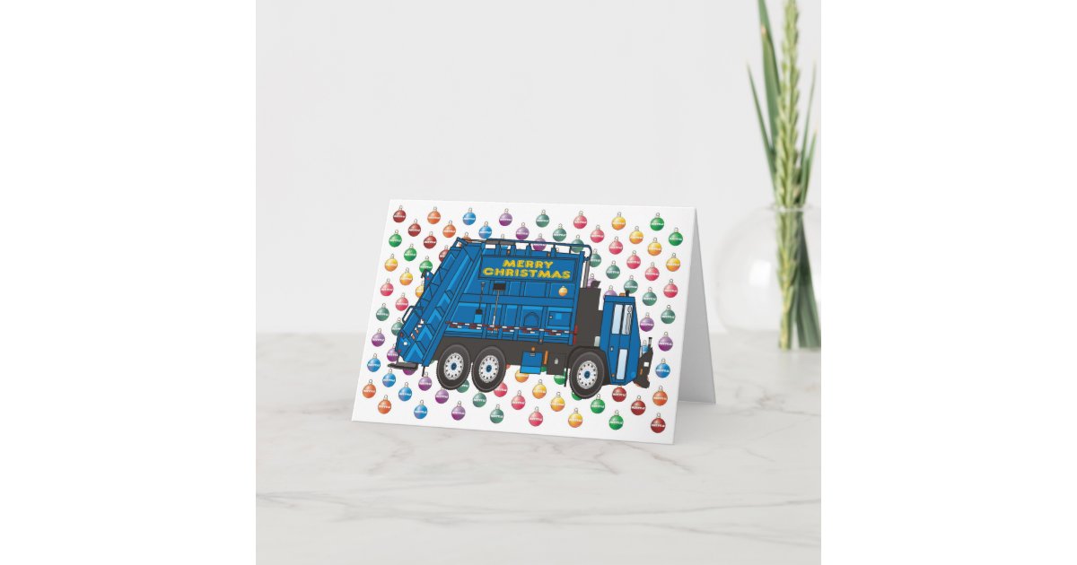 Garbage Truck Christmas Holiday Card | Zazzle