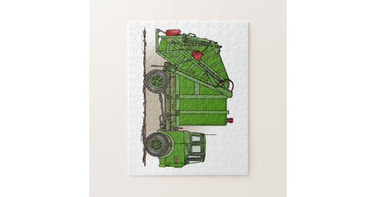 Garbage Truck Green Jigsaw Puzzle | Zazzle