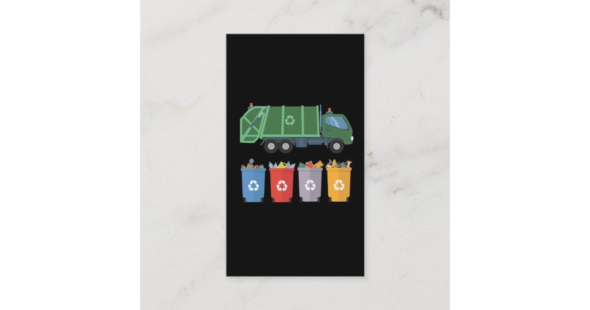 Garbage Truck Kids Trash Recycling Business Card | Zazzle