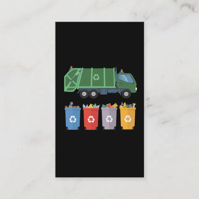 Garbage Truck Kids Trash Recycling Business Card | Zazzle