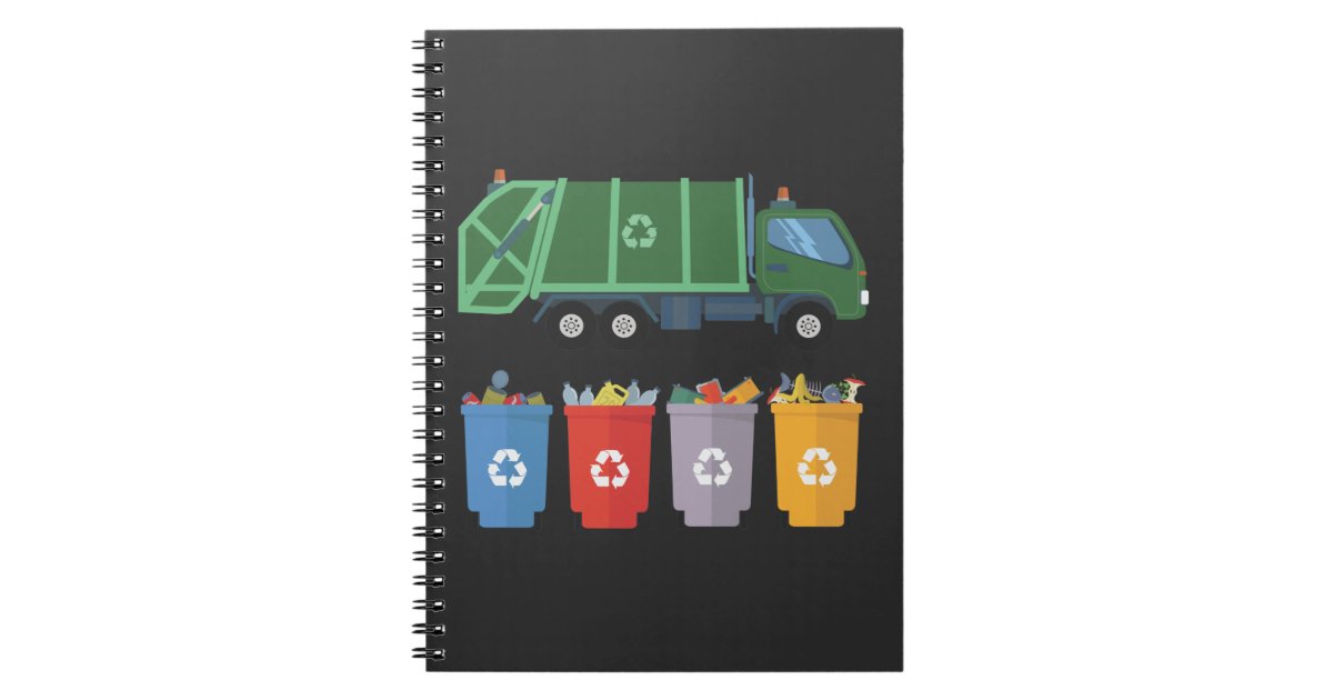 Garbage Truck Kids Trash Recycling Notebook | Zazzle