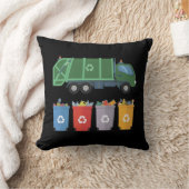 Garbage Truck Kids Trash Recycling Throw Pillow | Zazzle