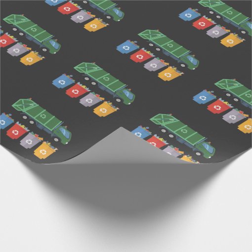 Garbage Truck Kids Trash Recycling Wrapping Paper | Zazzle
