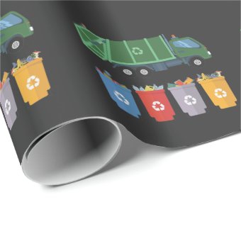 Garbage Truck Kids Trash Recycling Wrapping Paper | Zazzle