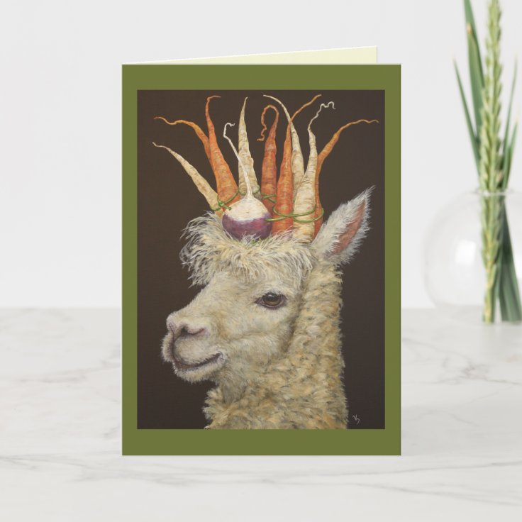 Garden Alpaca card | Zazzle