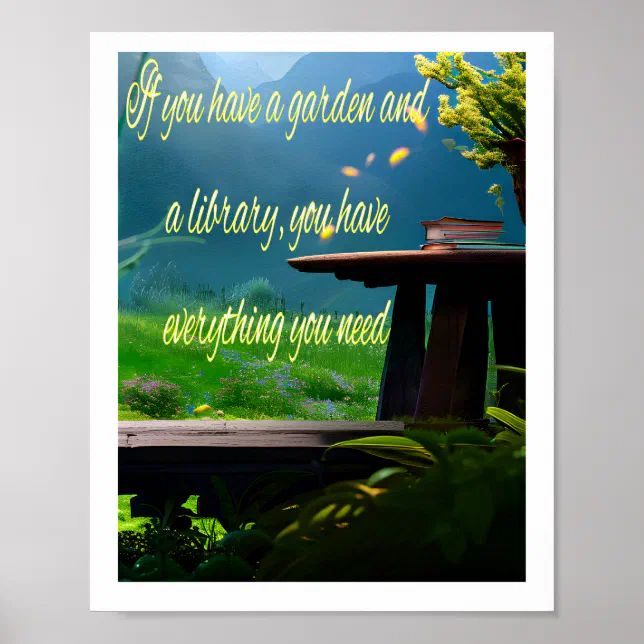 Garden and library poster | Zazzle