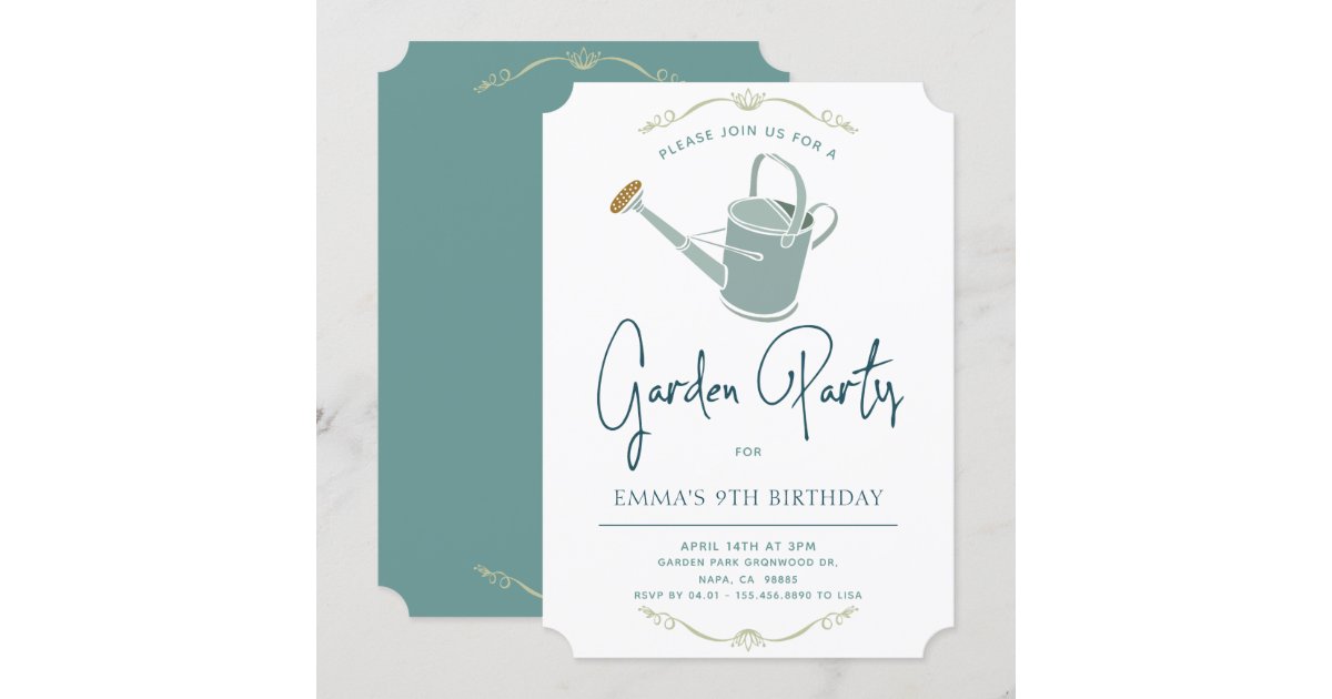 Garden Birthday Party Simple Elegant Invitation | Zazzle