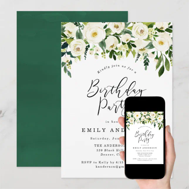 Garden Blooms | Floral Birthday Party Invitation | Zazzle