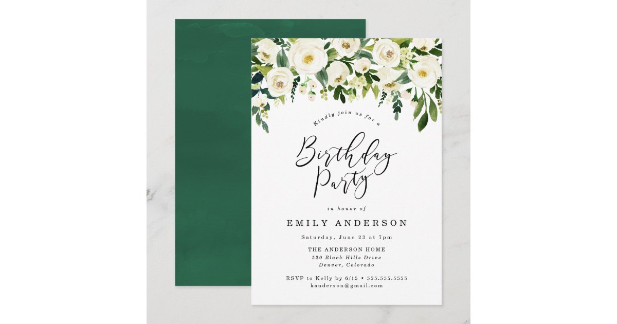 Garden Blooms | Floral Birthday Party Invitation | Zazzle