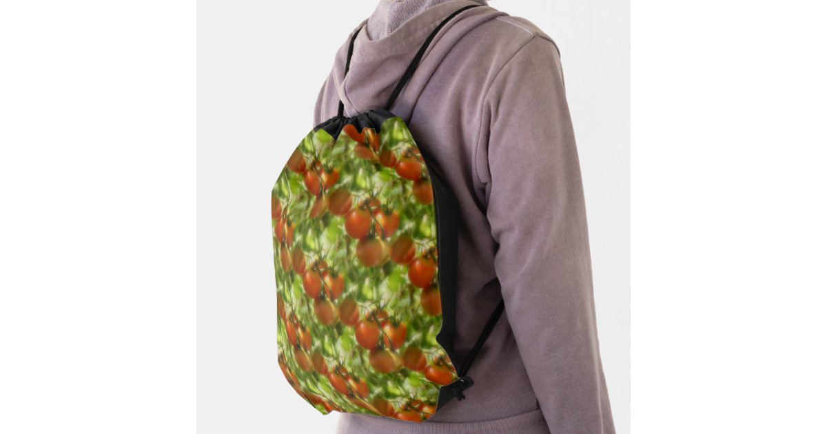 Garden Cherry Tomatoes Nature Pattern Drawstring Bag | Zazzle