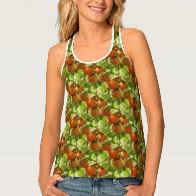 Garden Cherry Tomatoes Nature Pattern Tank Top | Zazzle