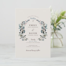 Garden Crest | Eggshell | Wedding Invitation | Zazzle