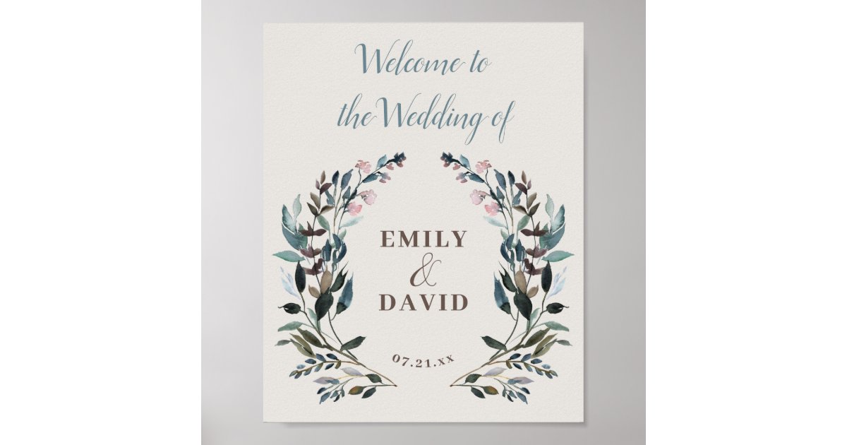 Garden Crest | Eggshell | Welcome Wedding Poster | Zazzle