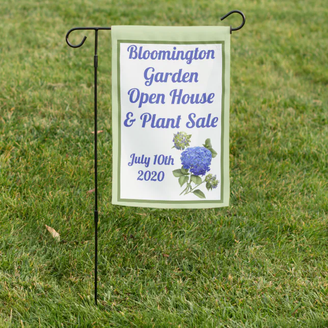Garden Event Party Hydrangea Floral Design Custom Garden Flag | Zazzle