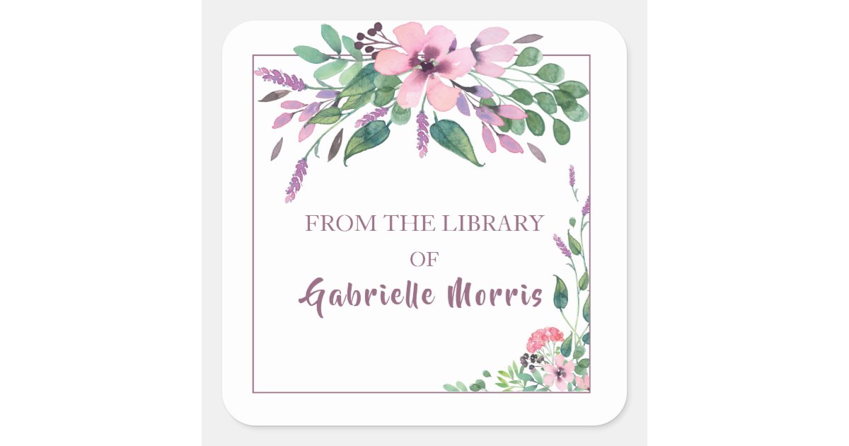 Garden Floral Bouquet Square Sticker | Zazzle