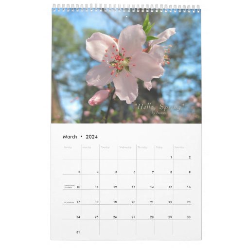 Garden Flower Calendar | Zazzle