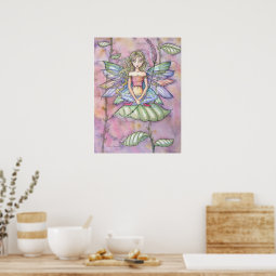 Garden Flower Fairy Art Poster Print | Zazzle