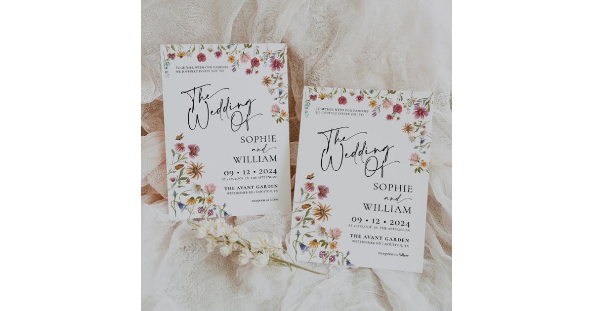 Garden Flower Wedding Invitation | Zazzle