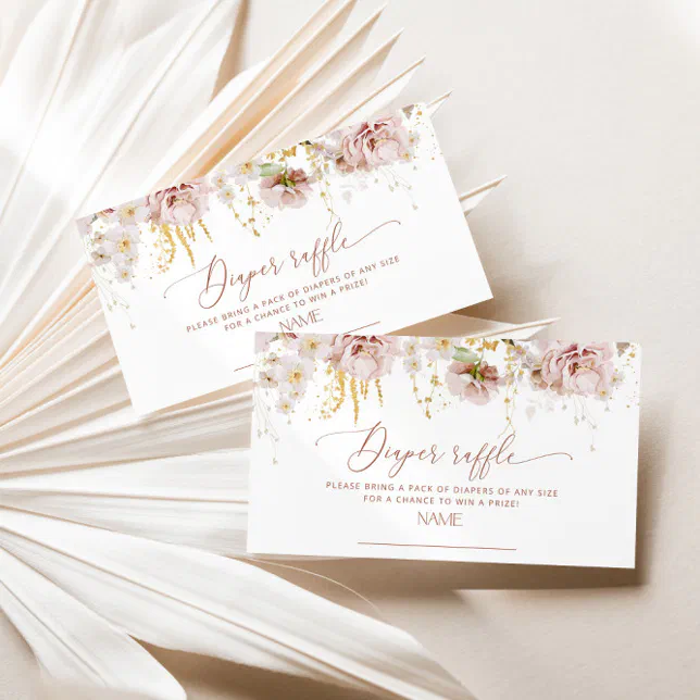 Garden flowers boho diaper raffle ticket enclosure card | Zazzle