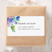 Garden flowers. Floral wedding address. Botanical Label | Zazzle