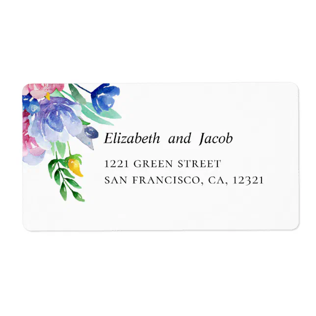 Garden flowers. Floral wedding address. Botanical Label | Zazzle