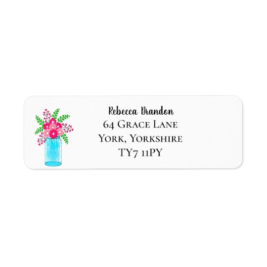 Garden Flowers Mason Jar Return Address Labels | Zazzle.com