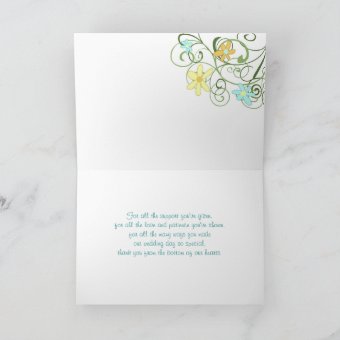 Garden Flowers Parents Wedding Day Thank You Card | Zazzle