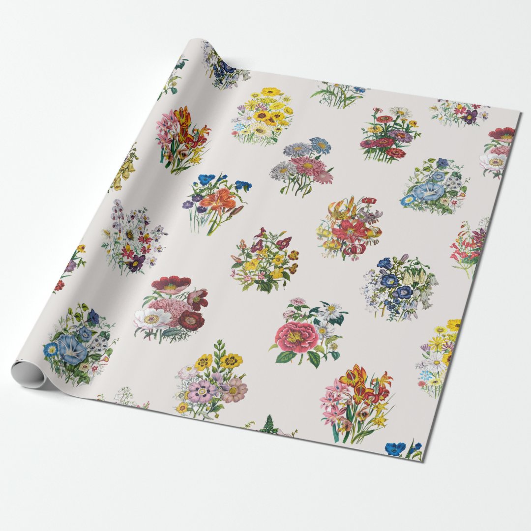 Garden flowers wrapping paper | Zazzle