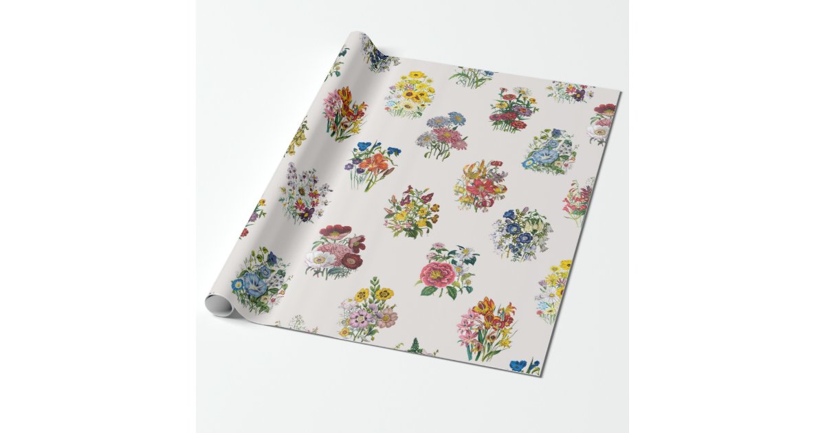 Garden flowers wrapping paper | Zazzle