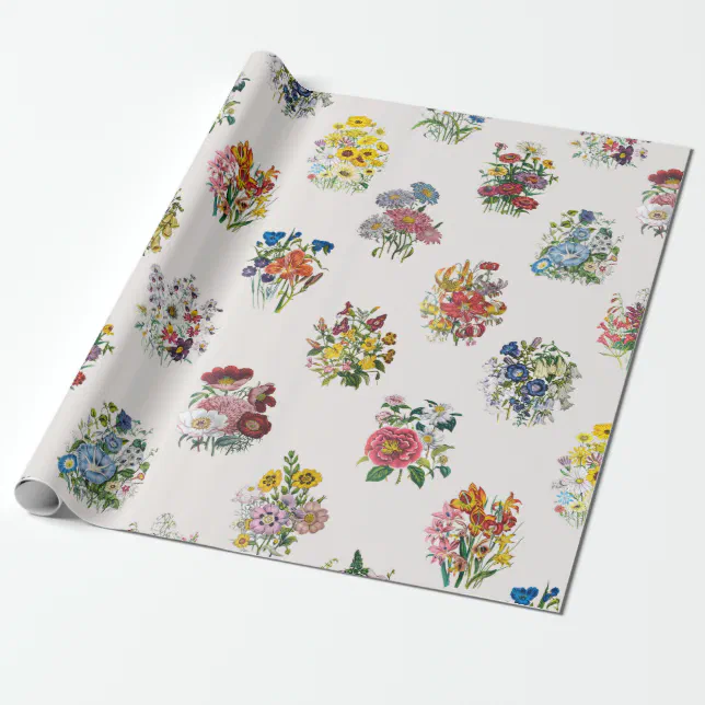 Garden flowers wrapping paper | Zazzle
