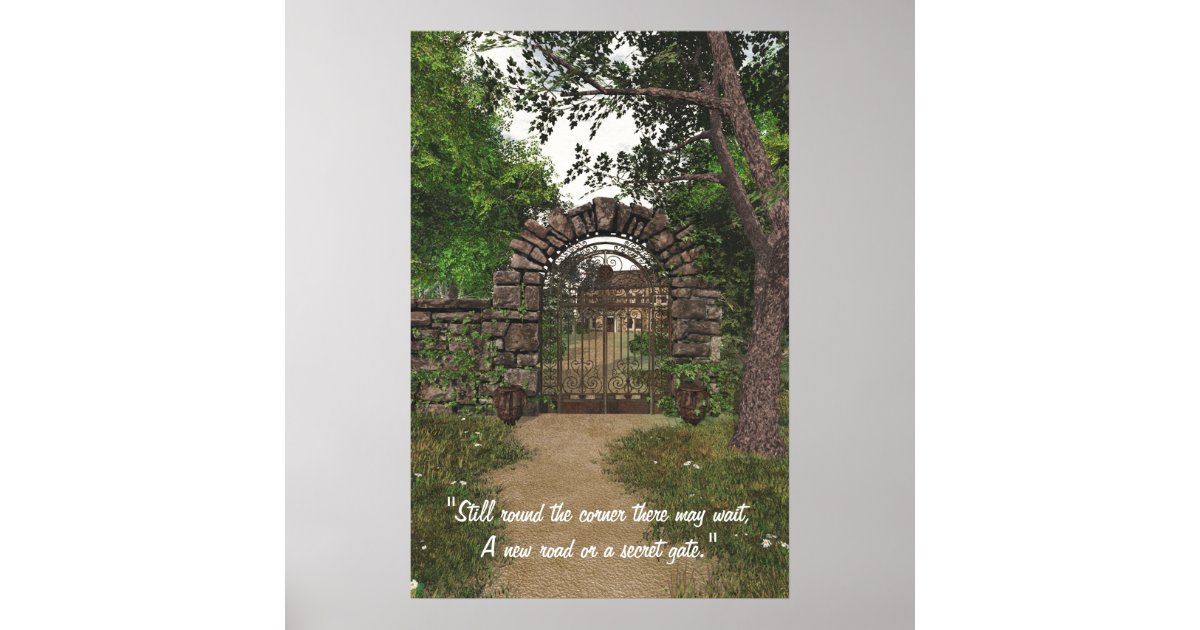 Garden Gate Poster with Quotation | Zazzle