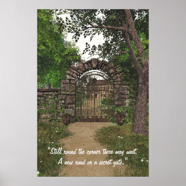 Garden Gate Poster with Quotation | Zazzle