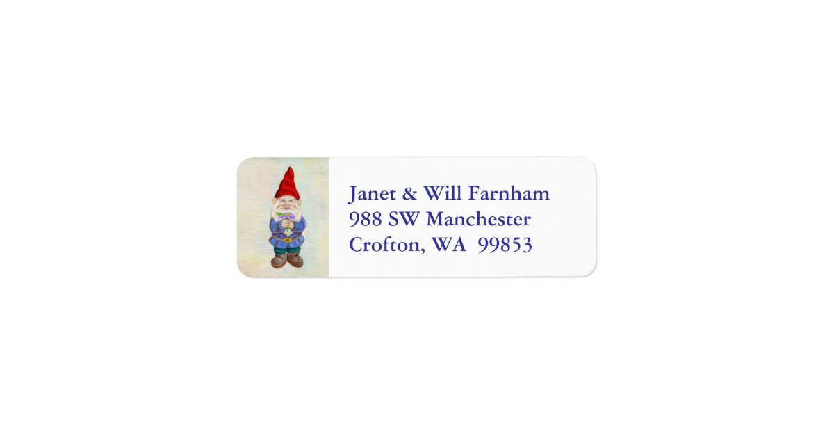 Garden Gnome address label | Zazzle