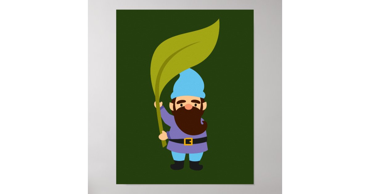 Garden gnome cute gardening theme poster | Zazzle