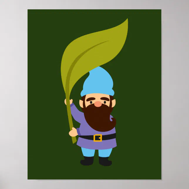 Garden gnome cute gardening theme poster | Zazzle